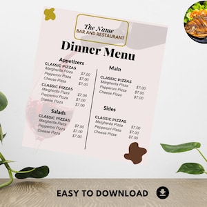 Customizable Digital Diner Menu Templates | Food Menu | Retro Diner ...