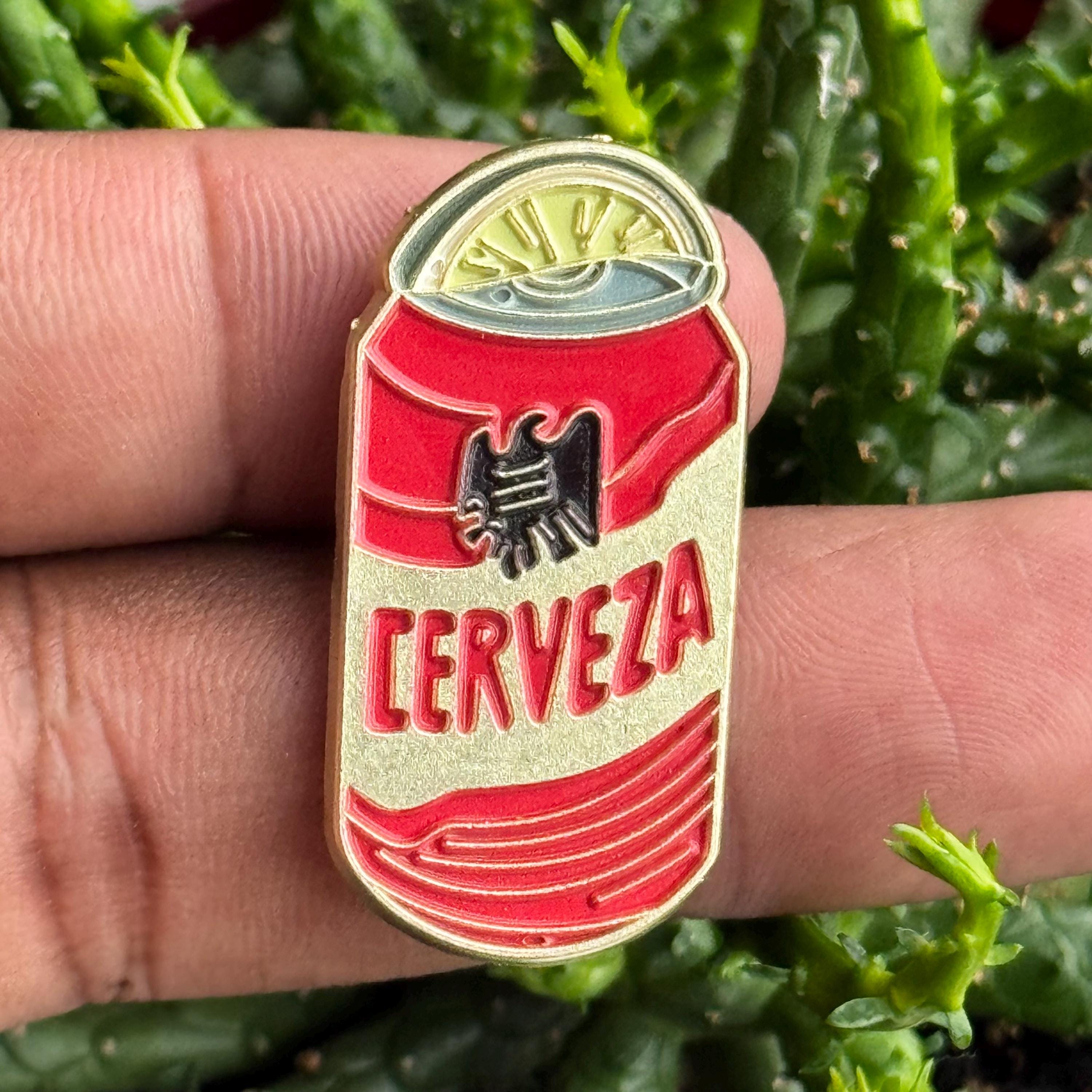 Cerveza Lime Enamel Pin – Funny Beer Can Brooch, Fiesta Accessory ...