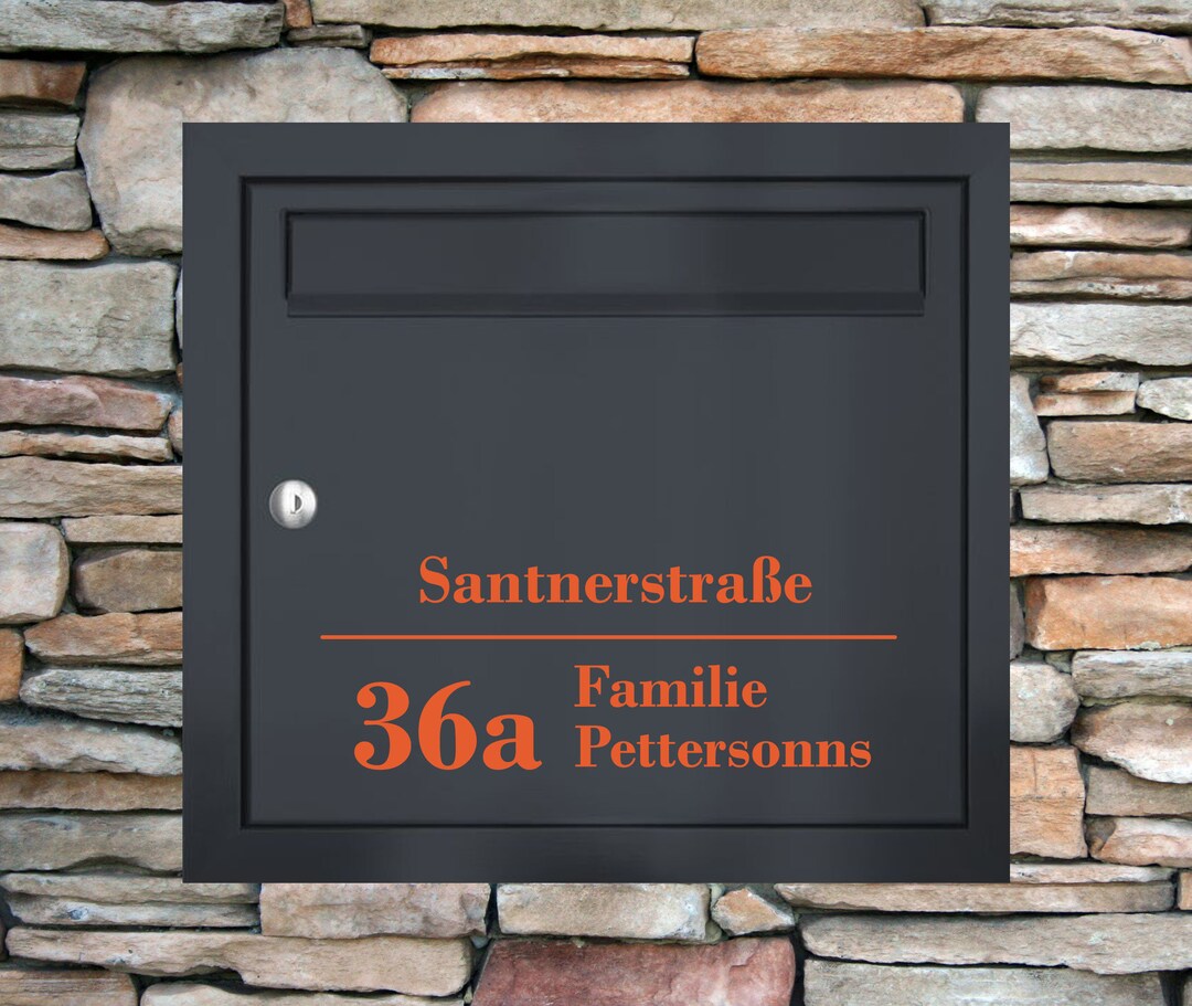 Letterbox Name Plate family Name With Heart, Street or First Name, Door ...