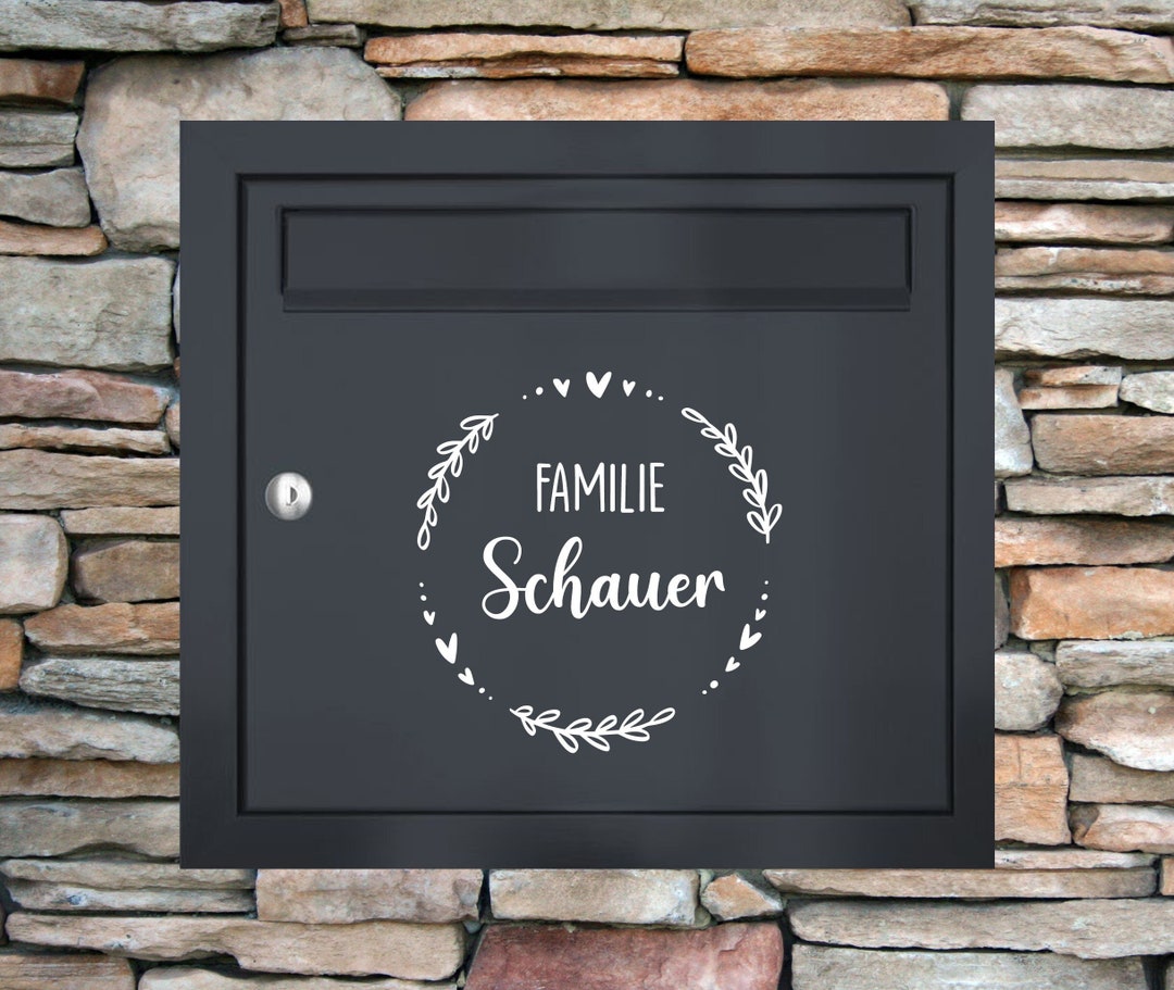 Letterbox Name Plate family Name With Heart, Street or First Name, Door ...