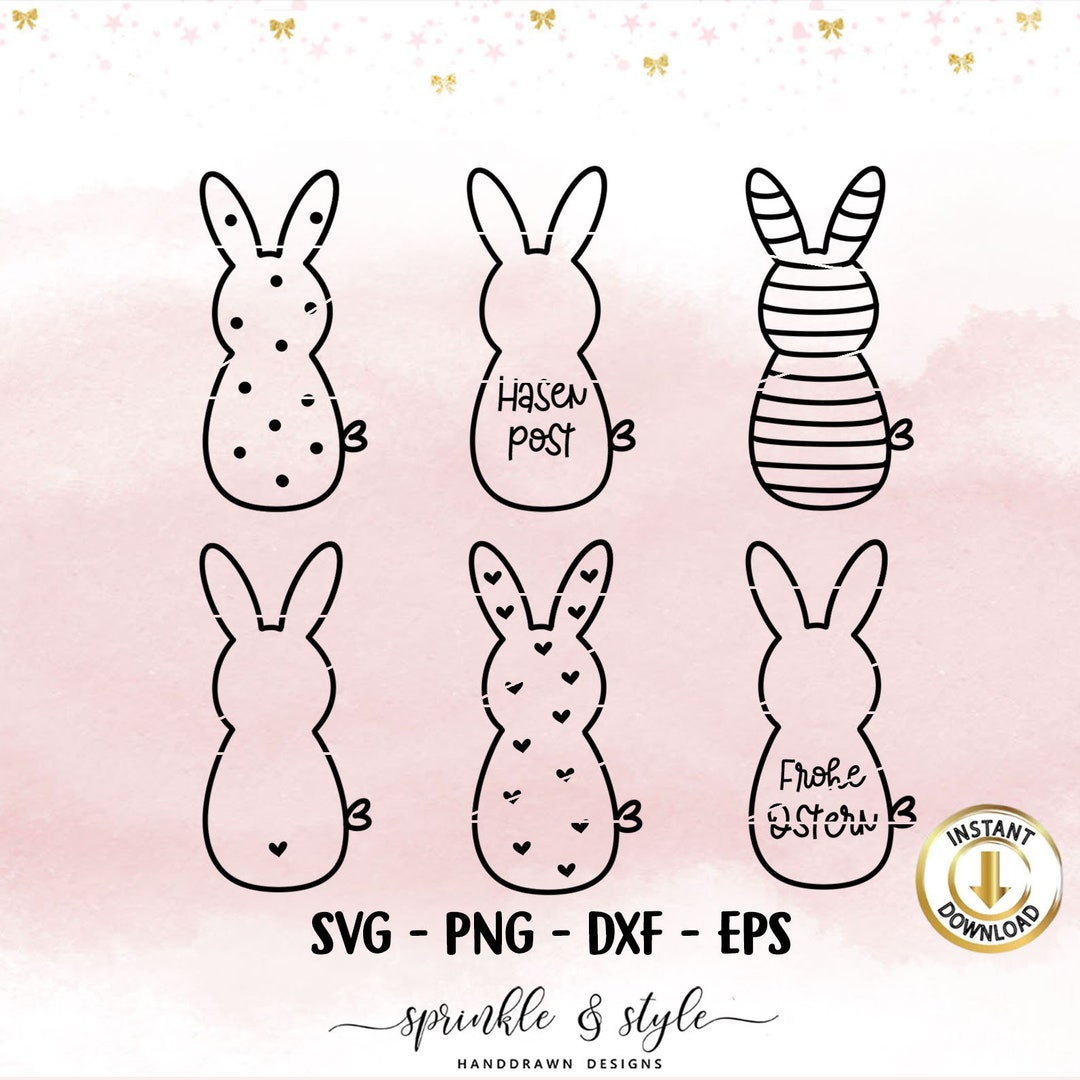 Happy Easter Plotter File, Plotter File SVG PNG Bunny, Plotter File Digi Stamp, Easter Bunny ...