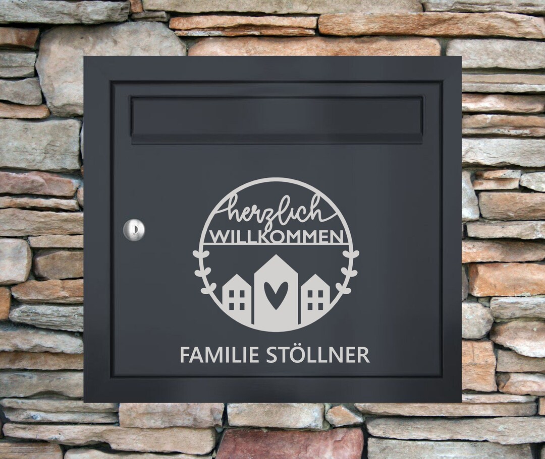 Letterbox Name Plate family Name With Heart, Street or First Name, Door ...