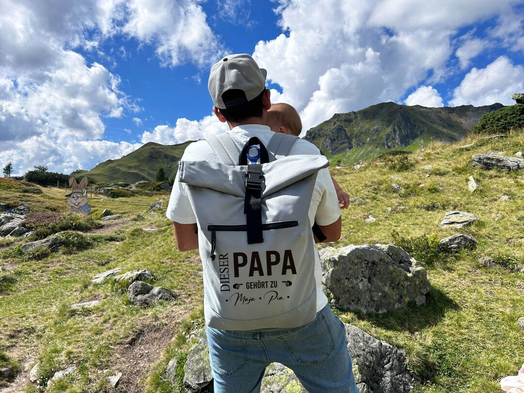 Roll-top Backpack, Daddy Bag, Personalized Diaper Bag, Gift Idea for ...