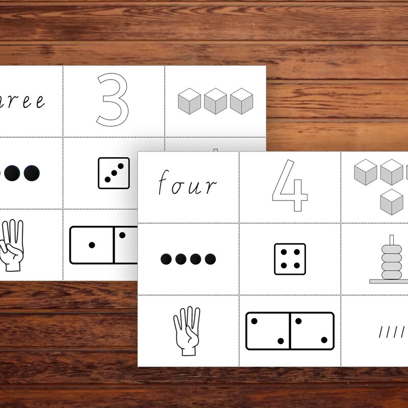 Number Flash Cards - Etsy