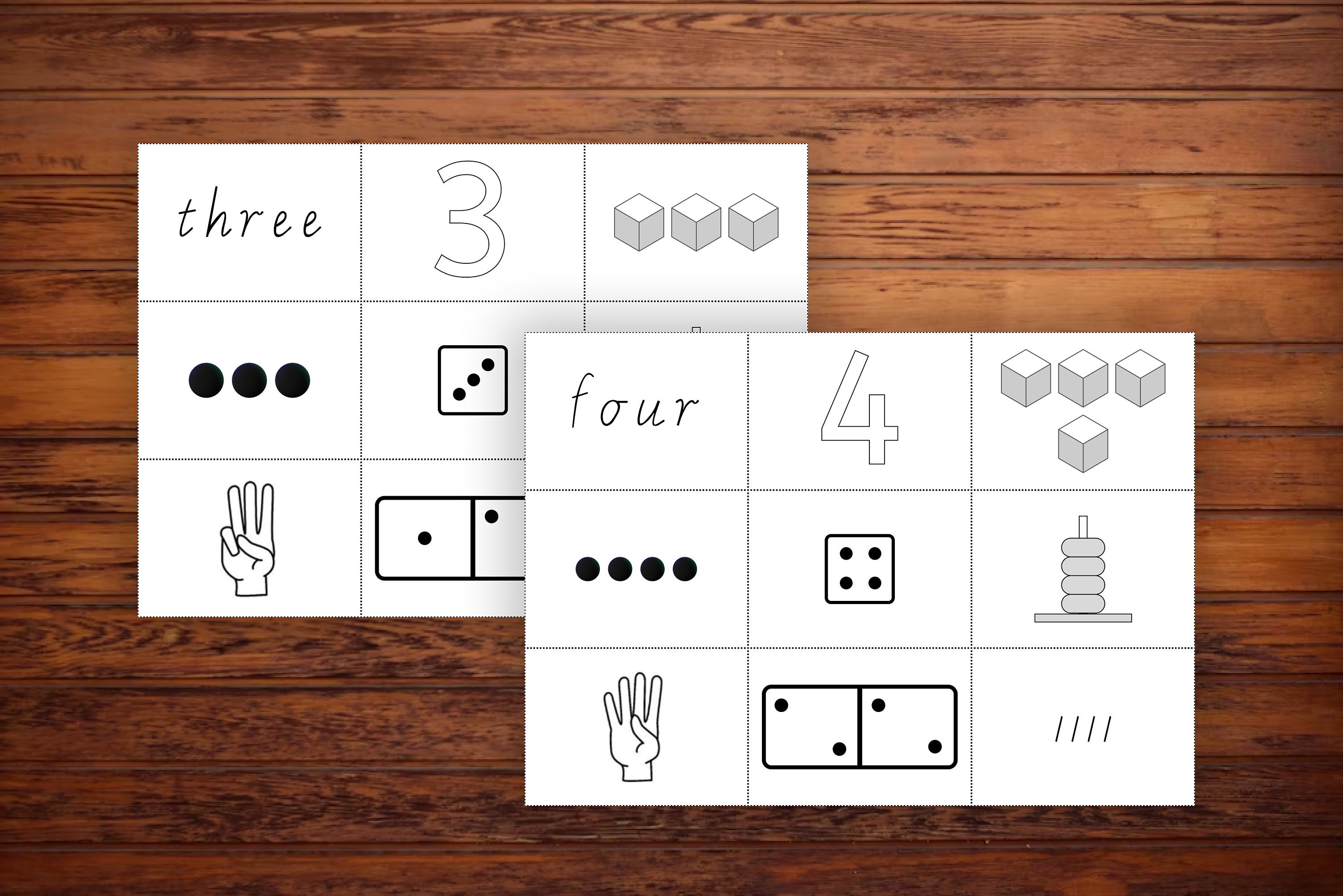 Printable Number Flash Cards 1-10 Dice Finger Subitize Pre-school ...
