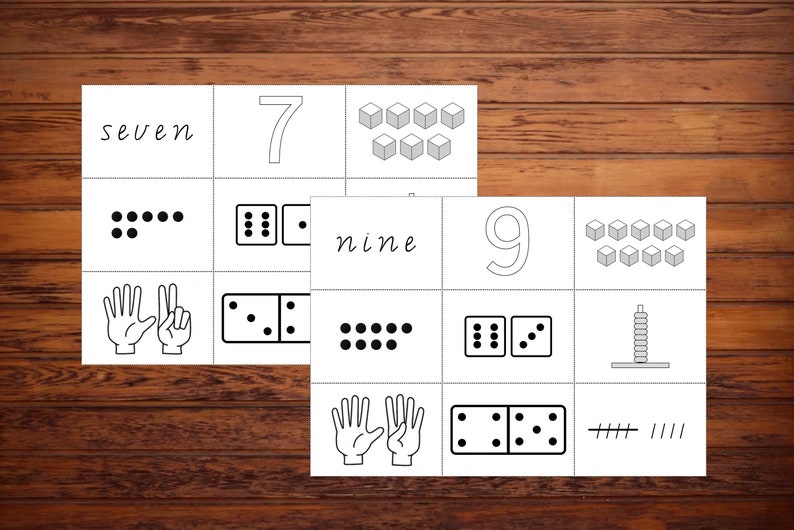 Printable Number Flash Cards 1-10 Dice Finger Subitize Pre-school ...