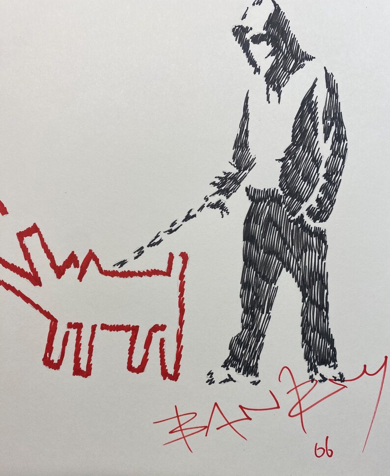 BANKSY, Original, Estate Found Drawing, Painting, Art, Artwork ...