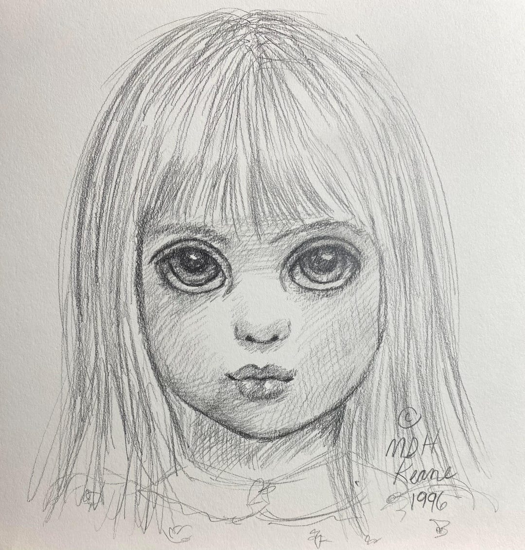 Keane, Big Eyes, Original, Estate Found, Drawing, Painting, Art ...