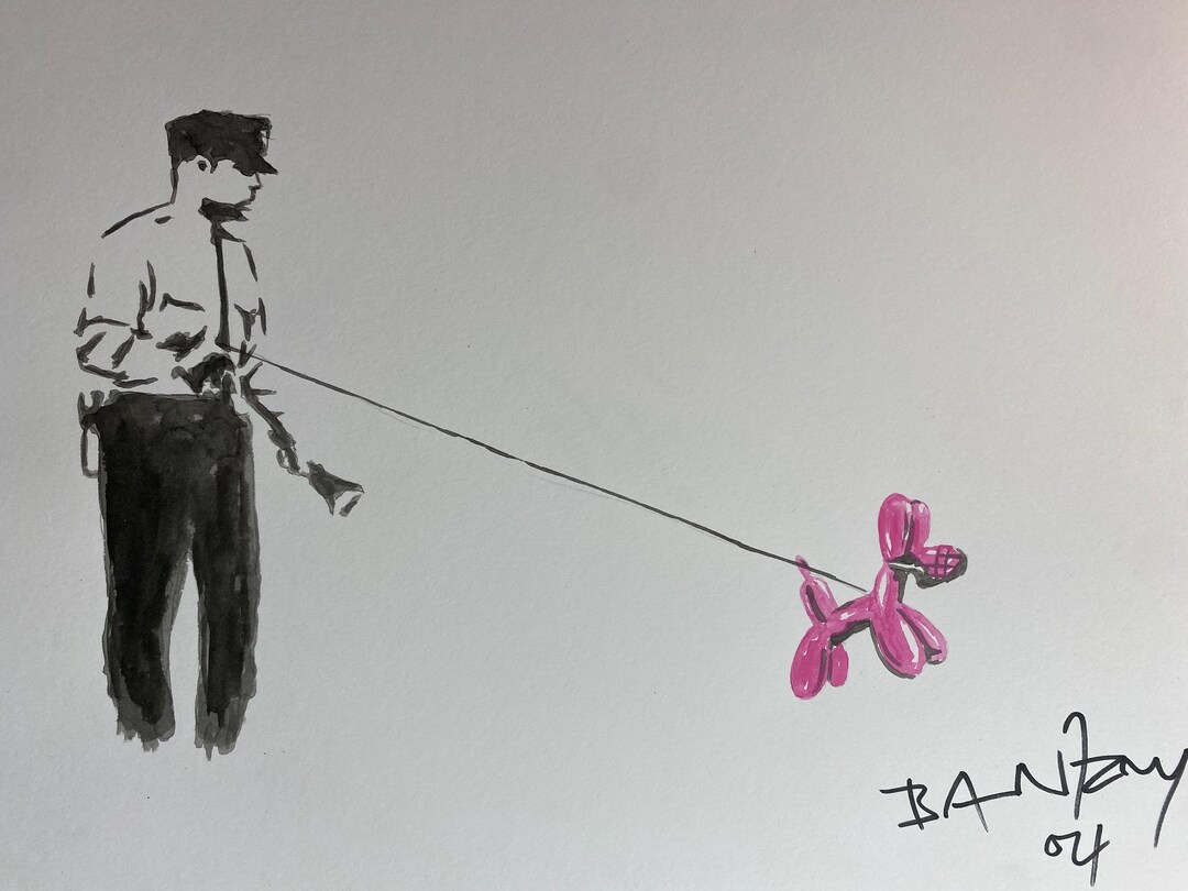 BANKSY, Original, Estate Found Drawing, Painting, Art, Artwork ...