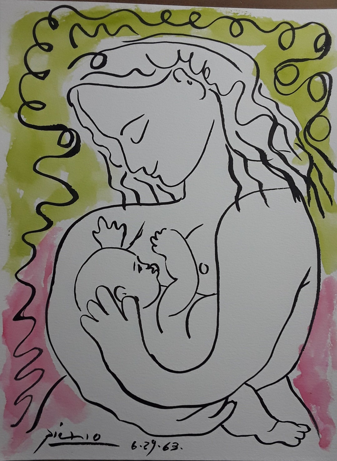 Pablo Picasso Original Estate Found Drawing Painting Art - Etsy