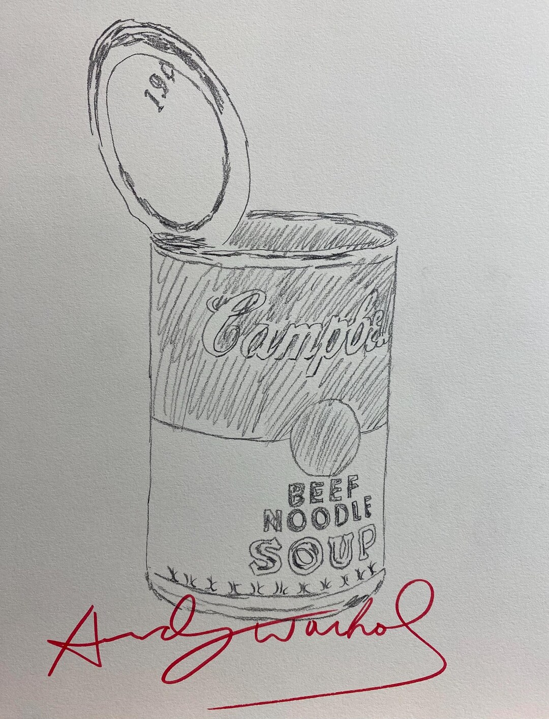 Andy Warhol, Original, Signed, Campbell Soup Can, Drawing, Painting ...