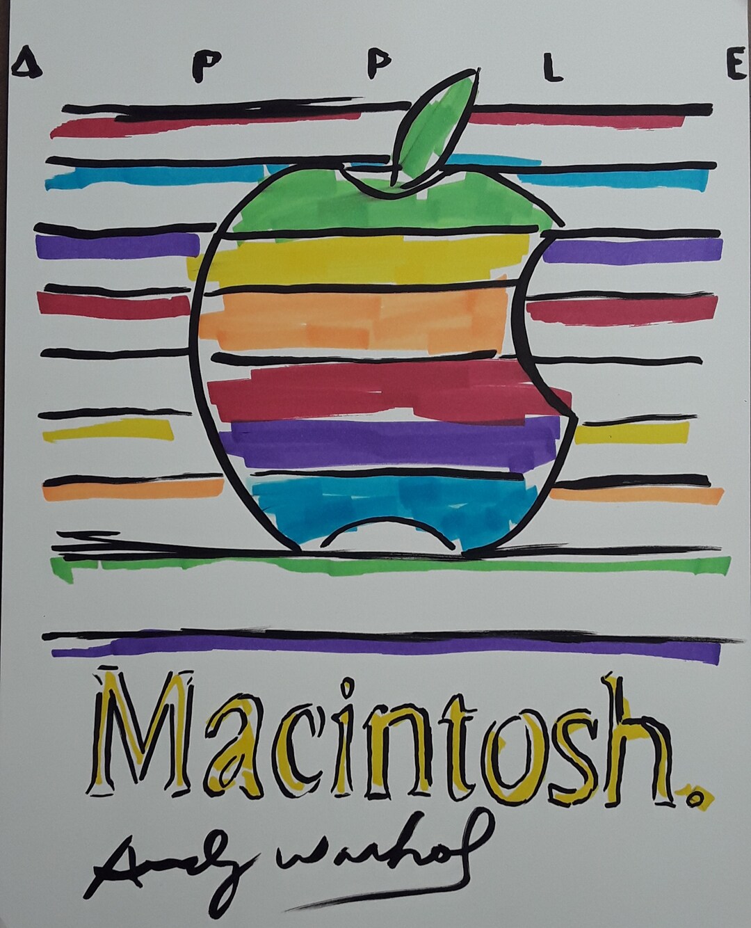 Andy Warhol, Original, Signed, Apple, Drawing, Painting, Art, Artwork ...