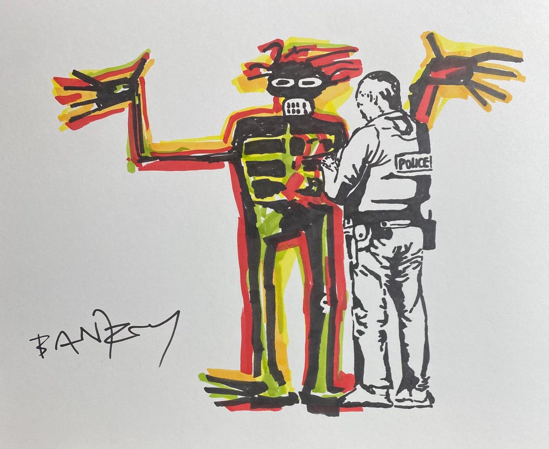 BANKSY, Original, Estate Found Drawing, Painting, Art, Artwork ...