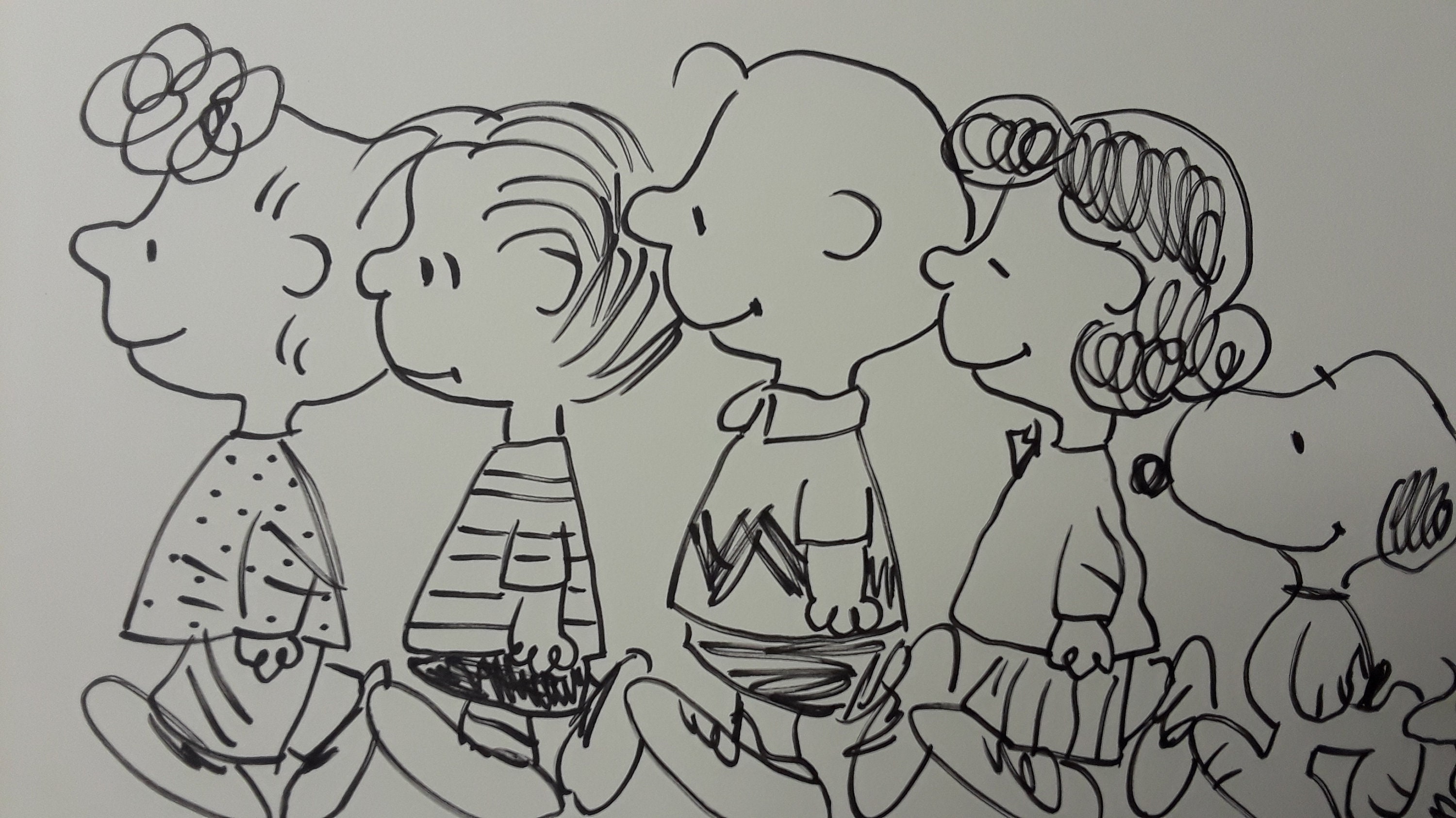 Peanuts Comic Original Estate Found Drawing Painting Art - Etsy