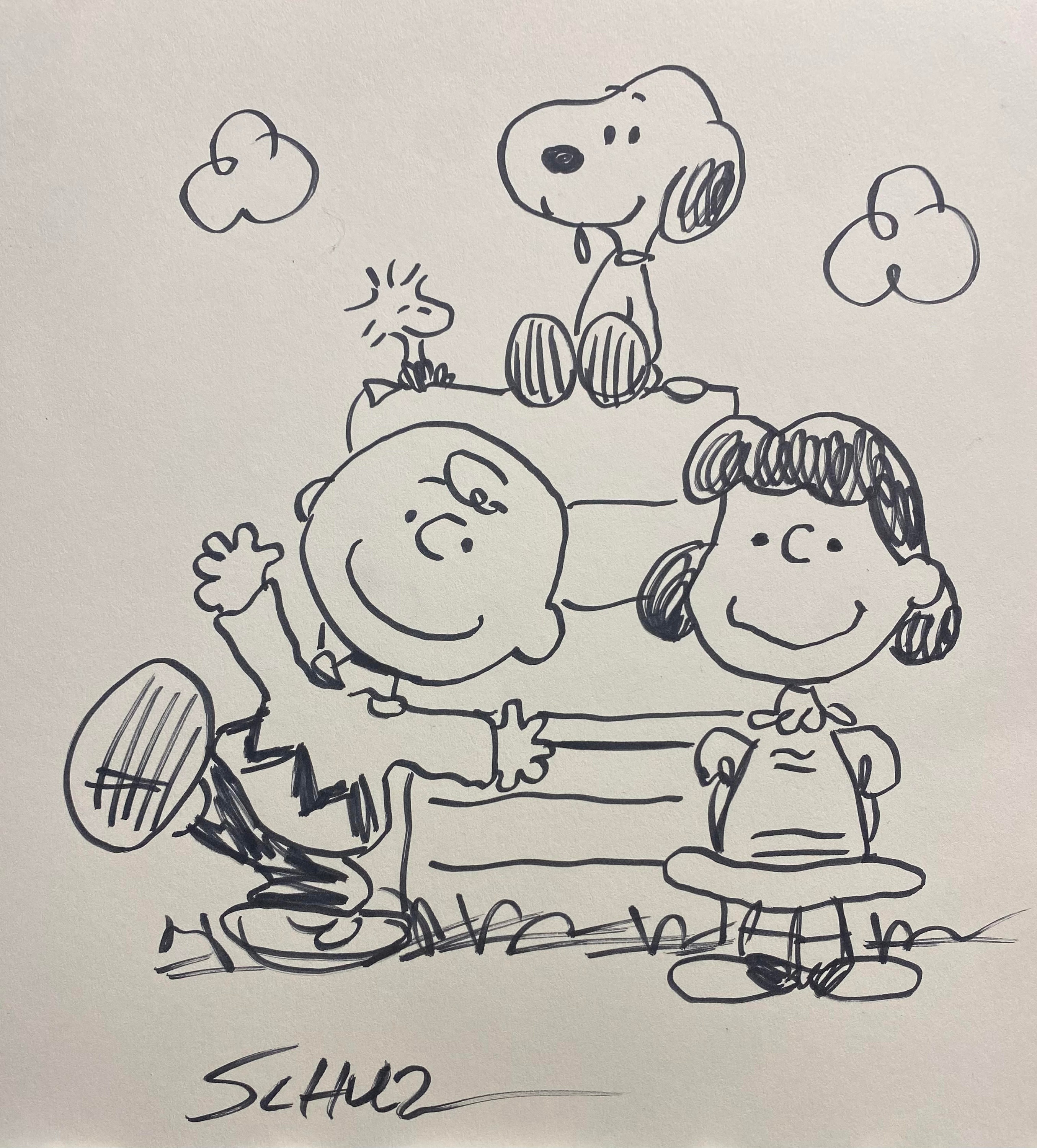 Peanuts, Comic Original, Estate Found Drawing, Painting, Art, Artwork ...