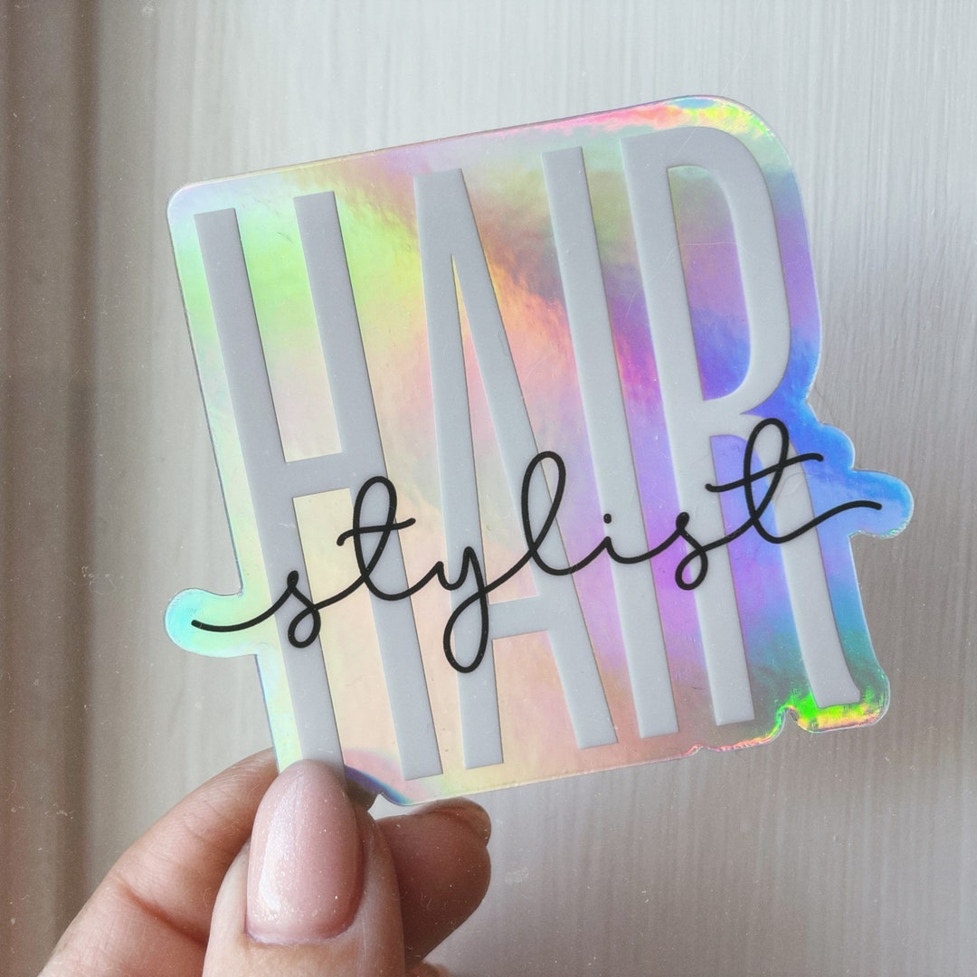 Hairstylist Holographic Sticker - Etsy