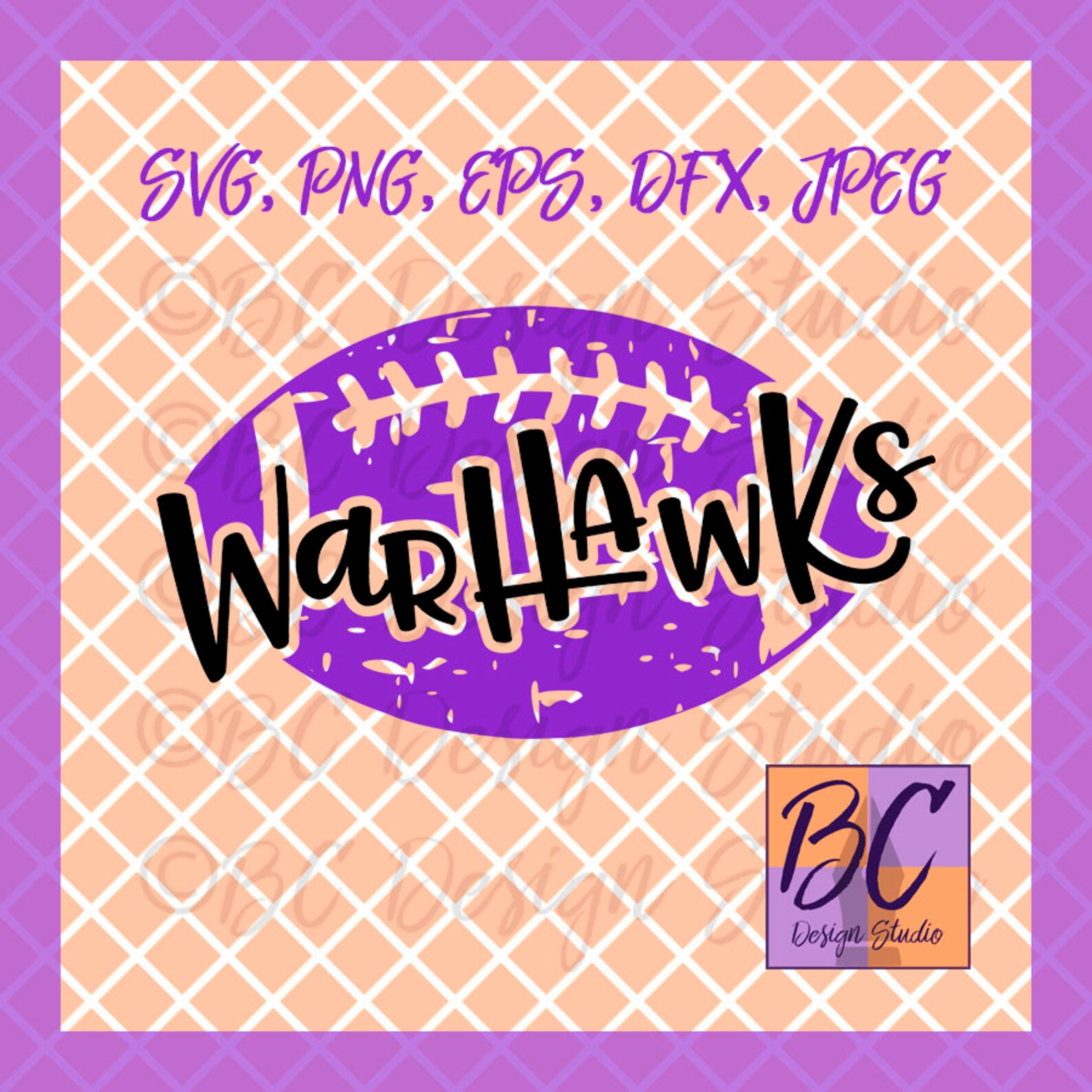 Warhawks Grunge Distressed Football Svg, Jpg, Png, Art, Football Grunge ...