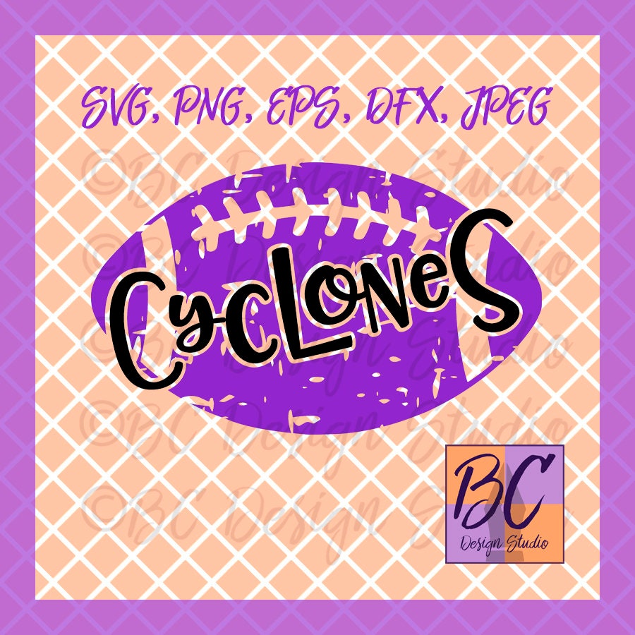 Cyclones Grunge Distressed Football Svg Jpg Png Clip Art - Etsy