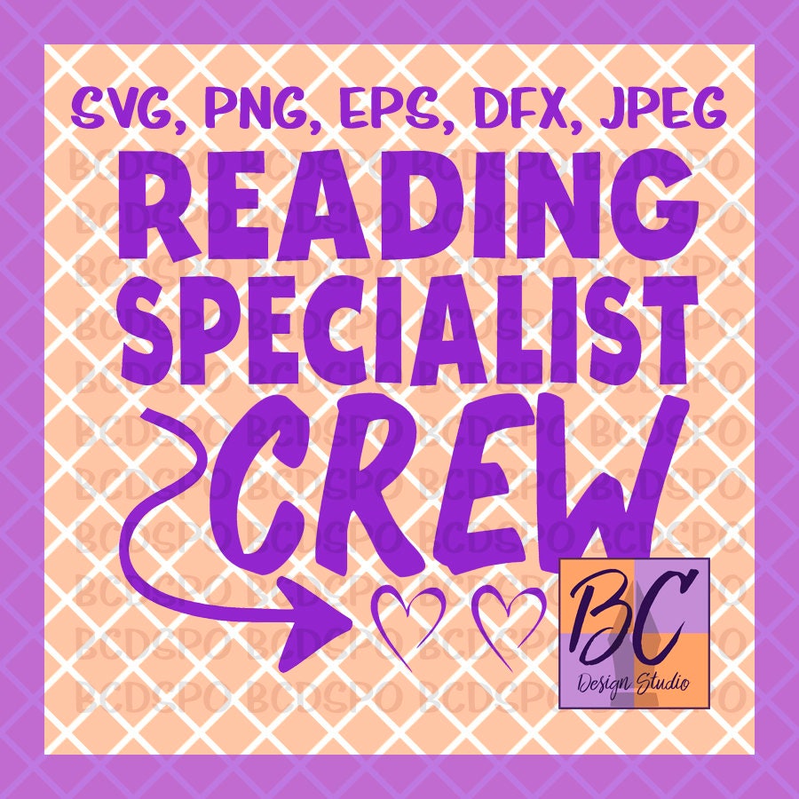 Reading Specialist Crew Svg, Reading Svg, Reading Teacher Svg, Png, SVG ...