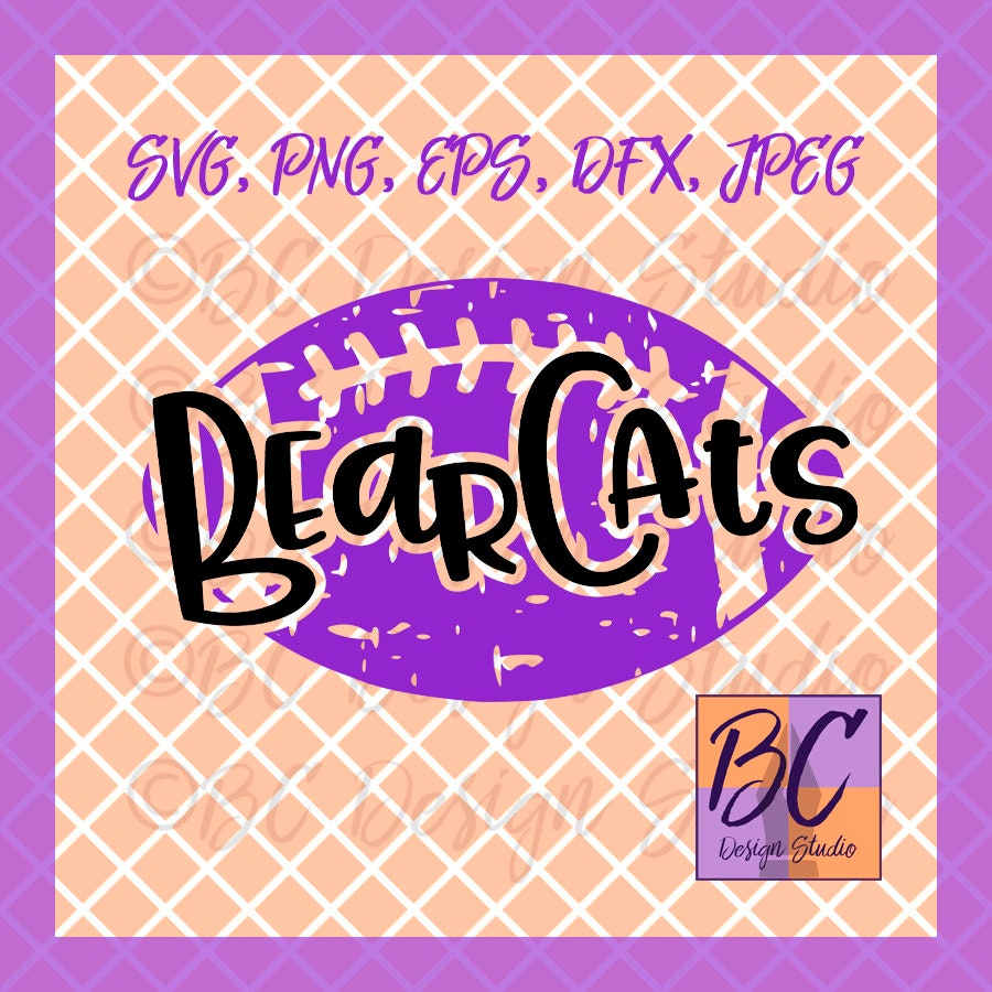 Bearcats Grunge Distressed Football Svg Jpg Dxf Png Clip | Etsy