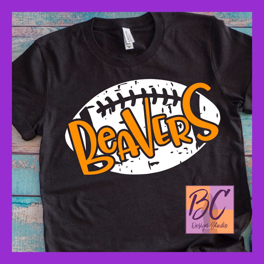 Beavers Grunge Distressed Football Svg, Jpg, Dxf, Png, Clip Art, Football, Sports Fan, Word Art ...
