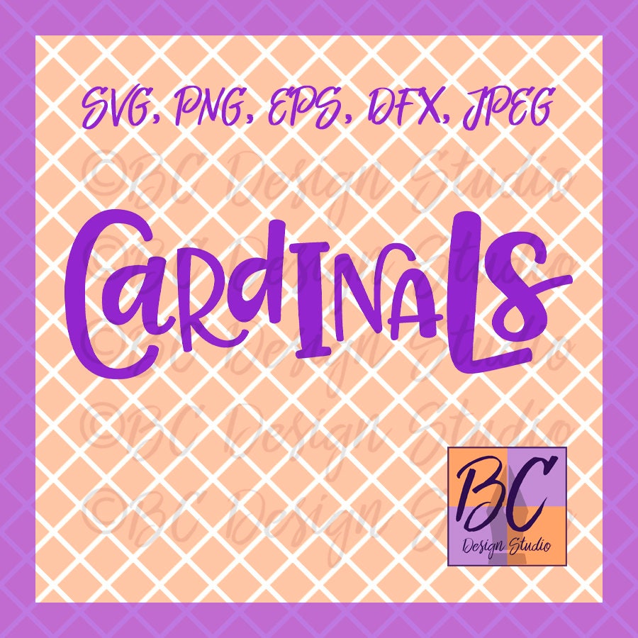 CARDINALS Team Sports Name Svg, Jpg, Dxf, Eps, Png, Clip Art, Sports ...