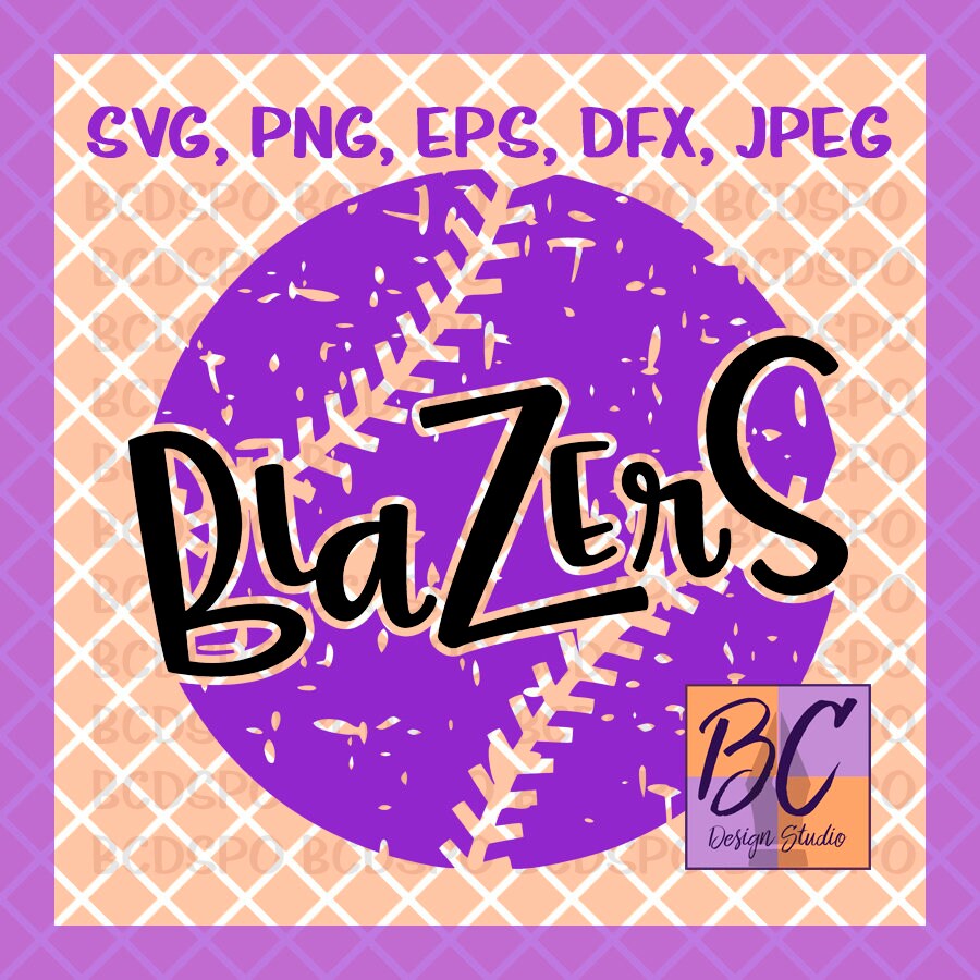 Blazers Grunge Distressed Baseball Svg, Jpg, Dxf, Eps, Png, Clip Art ...