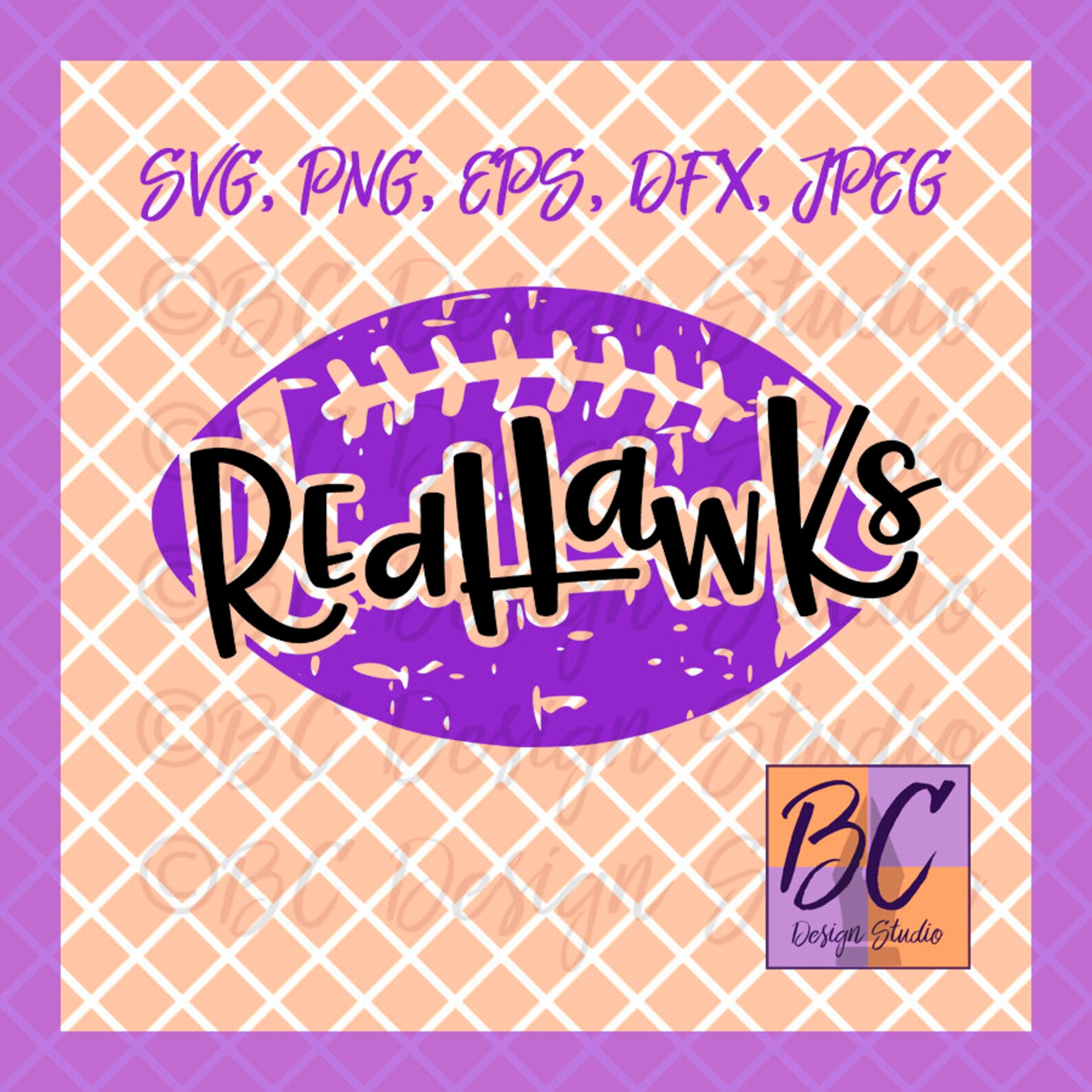 Redhawks Grunge Distressed Football Svg, Jpg, Png, Art, Football Grunge ...