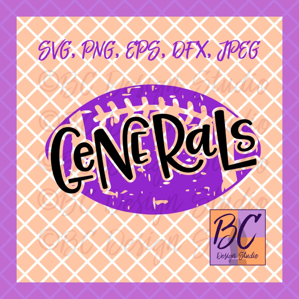 Generals Grunge Distressed Football Svg, Jpg, Png, Clip Art, Football ...
