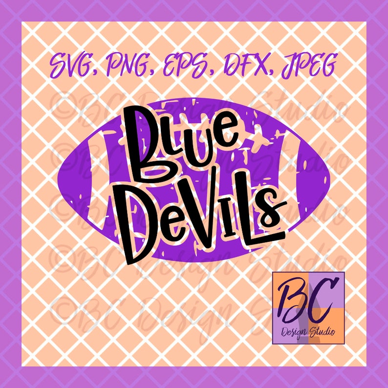 Blue Devils Grunge Distressed Football Svg, Jpg, Dxf, Png, Clip Art ...
