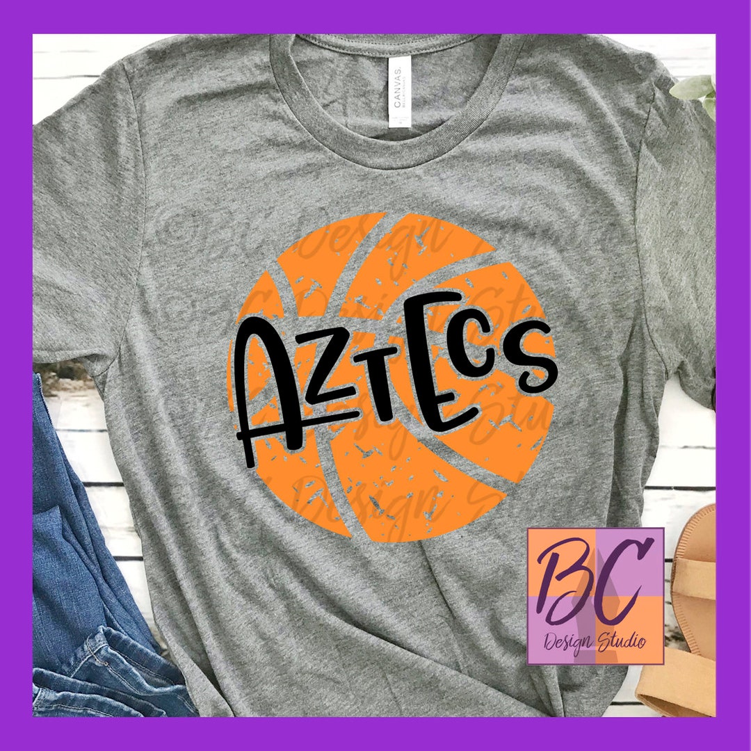 Aztecs Grunge Distressed Basketball Svg, Jpg, Dxf, Png, Clip Art ...