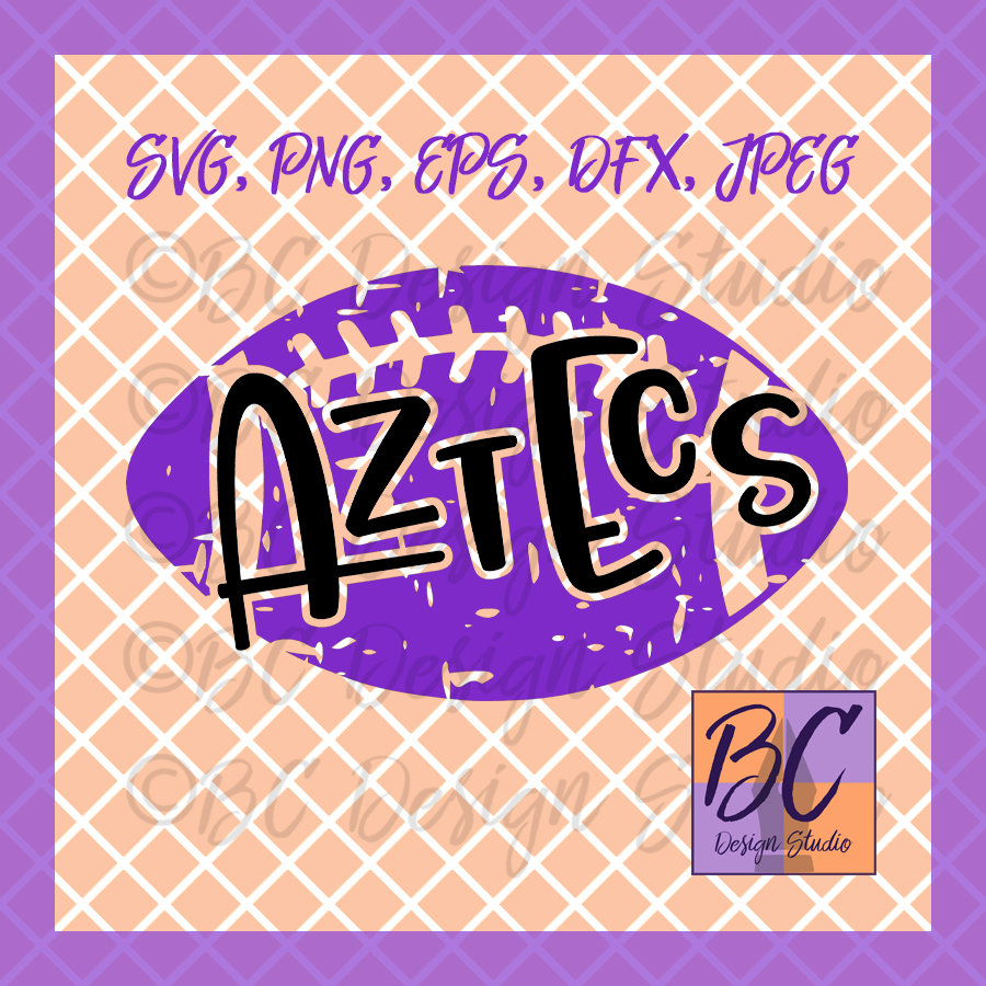 Aztecs Grunge Distressed Football Svg Jpg Dxf Png Clip - Etsy