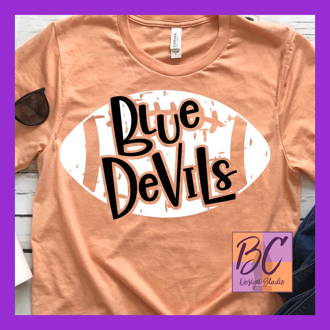 Blue Devils Grunge Distressed Football Svg, Jpg, Dxf, Png, Clip Art ...