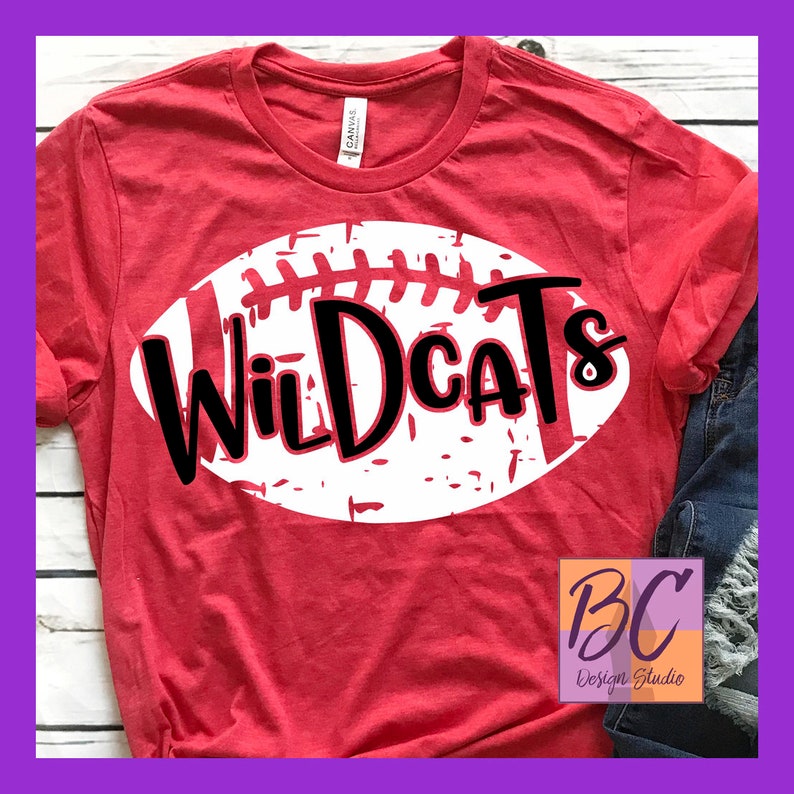 Wildcats Grunge Distressed Football Svg Jpg Png Art | Etsy