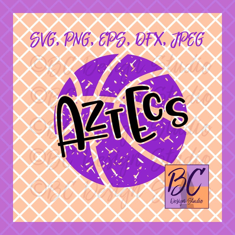 Aztecs Grunge Distressed Basketball Svg, Jpg, Dxf, Png, Clip Art ...