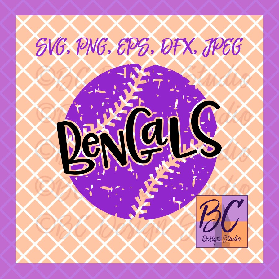 Bengals Grunge Distressed Baseball Svg, Jpg, Dxf, Eps, Png, Clip Art ...