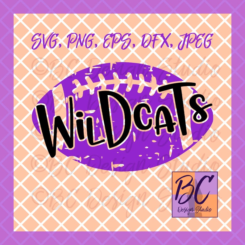 Wildcats Grunge Distressed Football Svg Jpg Png Art | Etsy