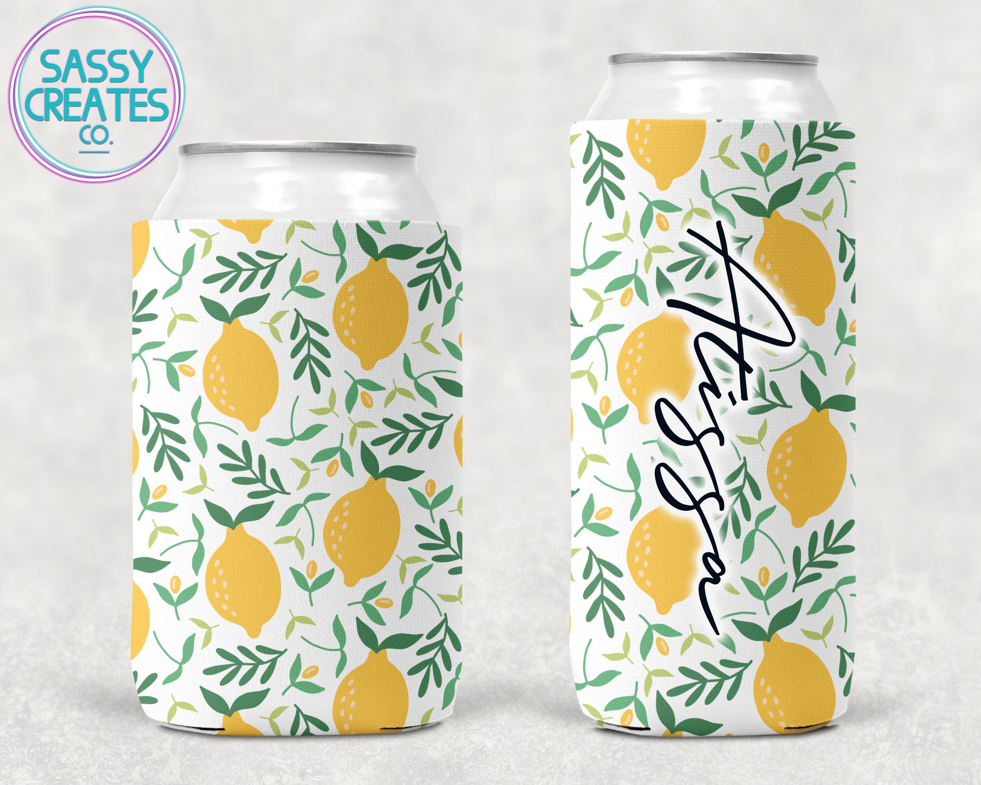 Lemon Can Cooler Personalized Lemonade Coolie Main Squeeze - Etsy