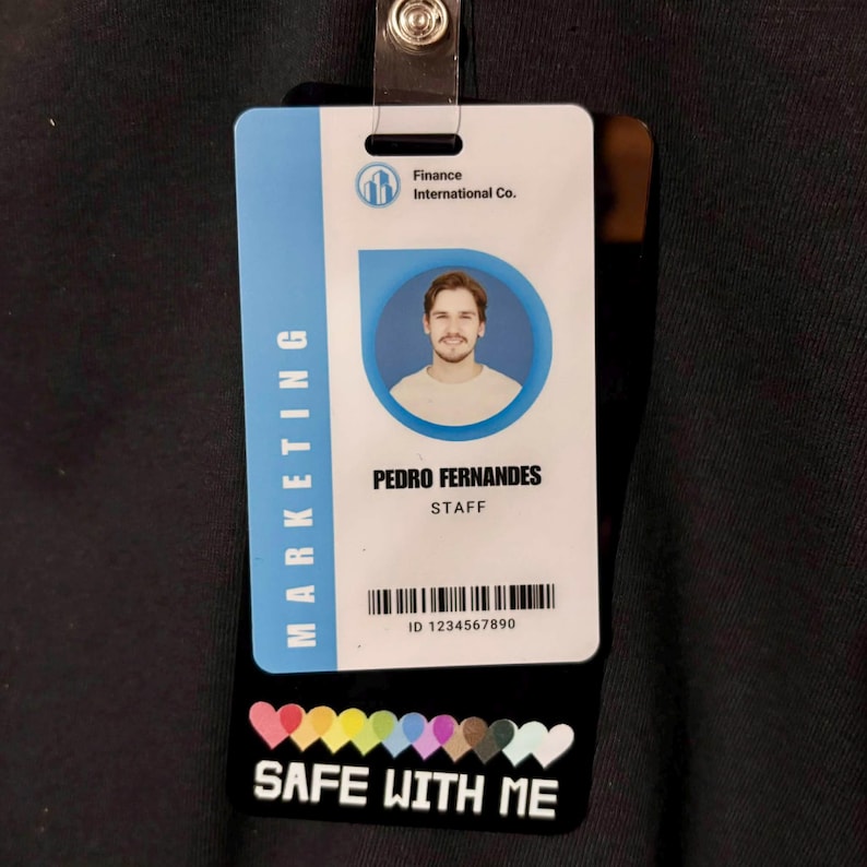 Safe With Me Badge Buddy | Horizontal and Vertical | Acrylic | Double ...