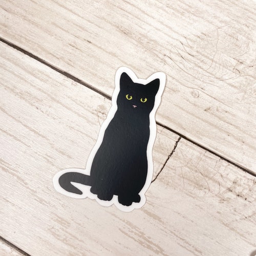 Black Cat Sticker - Etsy