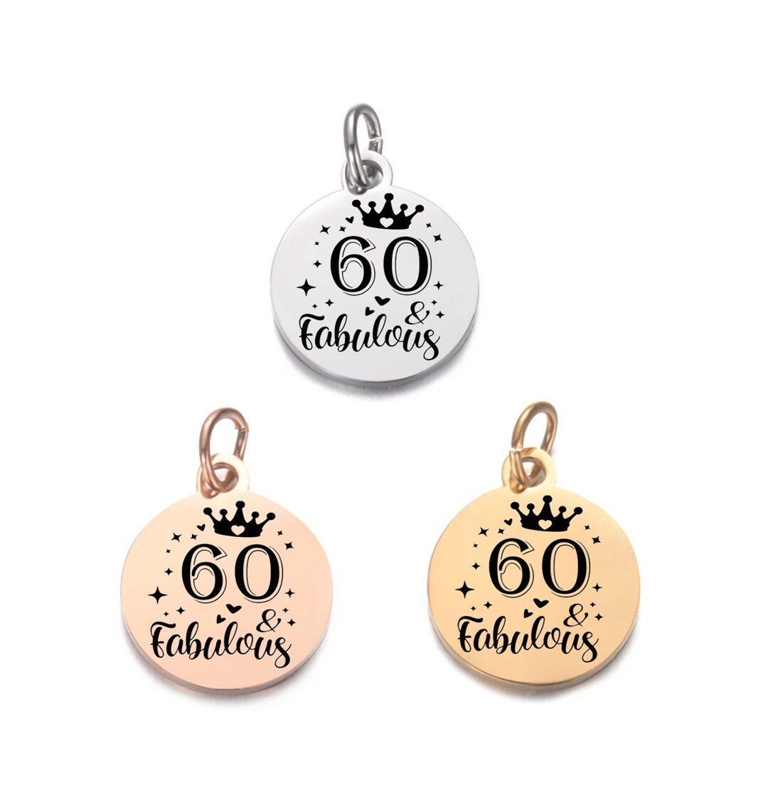 60 and Fabulous 18K Gold Filled Charms 60th Birthday Charms - Etsy