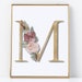 Letter Art Print, PRINTABLE Letter M Wall Art, Initial Wall Art, Floral ...