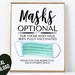 Face Mask Sign PRINTABLE Wear a Mask Sign Mask Optional - Etsy
