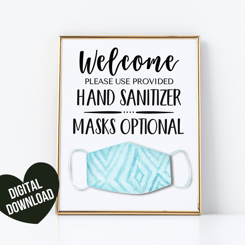 Masks Optional Sign - Etsy