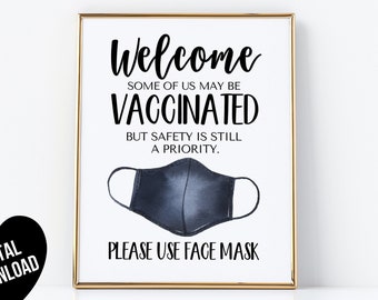 Please Wear a Mask Sign Printable Mask Required Sign - Etsy