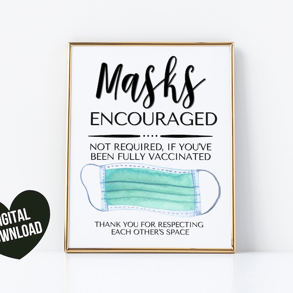 Face Mask Encouraged Sign - Etsy