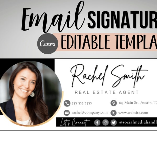 Email Signature Card Template - Etsy