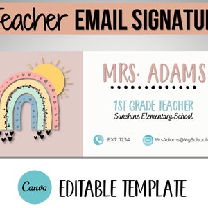 Teacher Email Signature, Email Template for Teachers, Email Signature ...