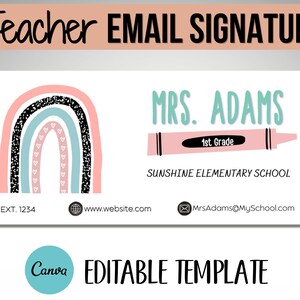 Email Signature Teacher, Email Template for Teachers, Digital Business ...