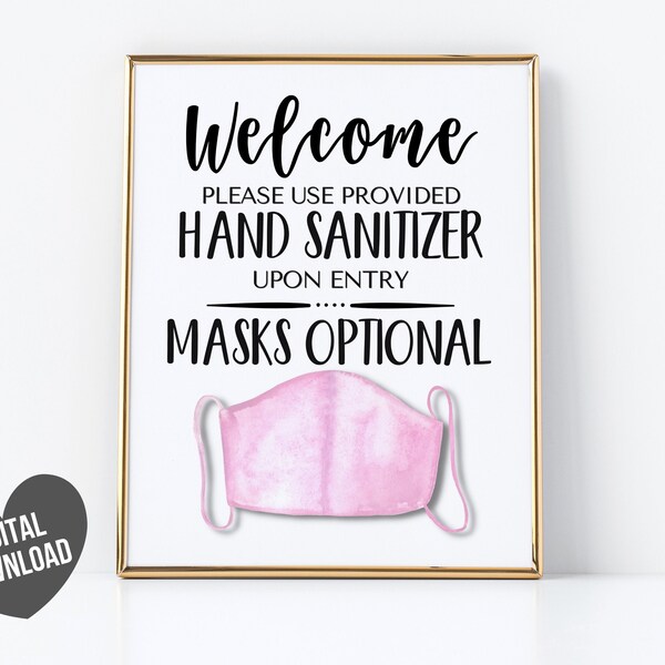 Masks Optional Sign - Etsy